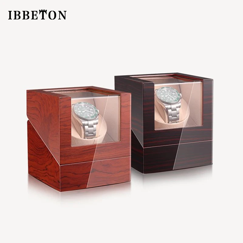 Single Slot Watch Winder - Wooden Automatic Watch Box with Glass Displ ...